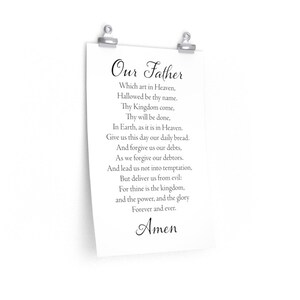 Lord's Prayer Religious Wall Art, Matte Vertical Poster, Christian Home ...