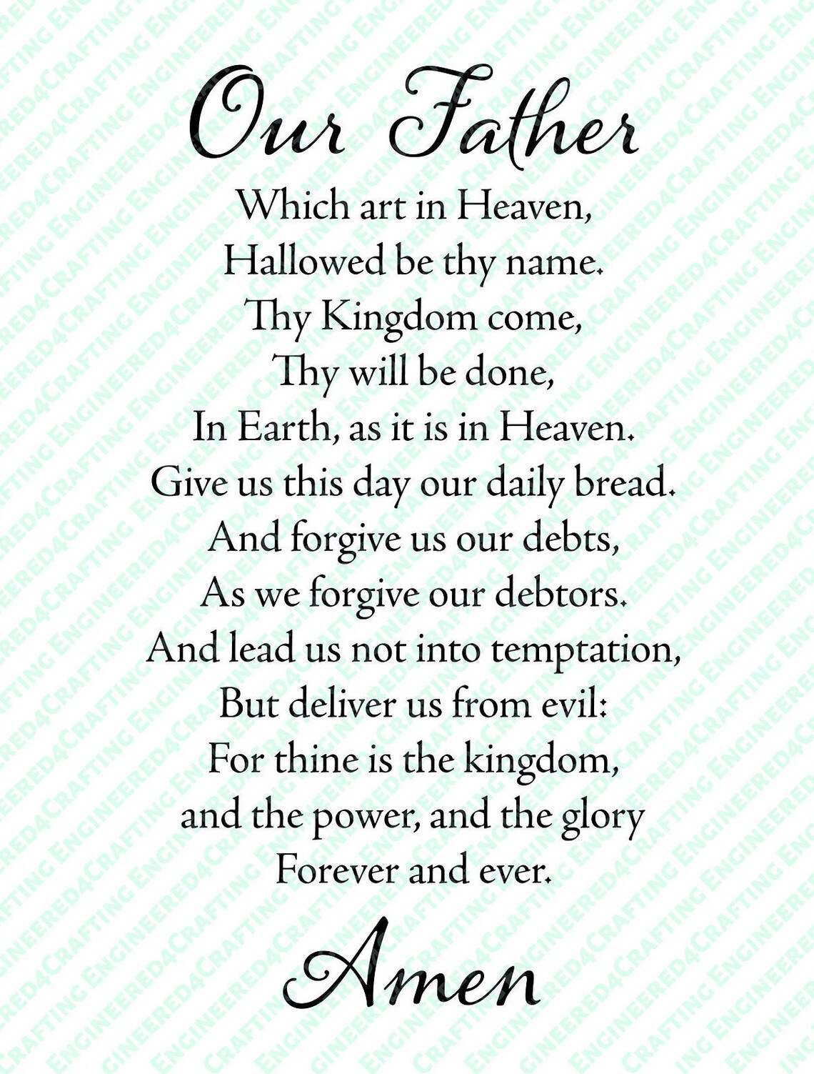 Lord's Prayer, KJV, Sunday School Bible Verses, Childrens Church ...