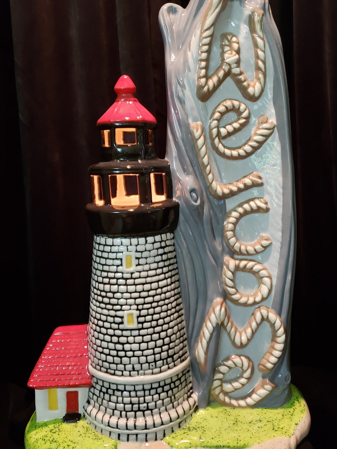 Lighthouse, Welcome Sign on Driftwood, Lighted - Etsy