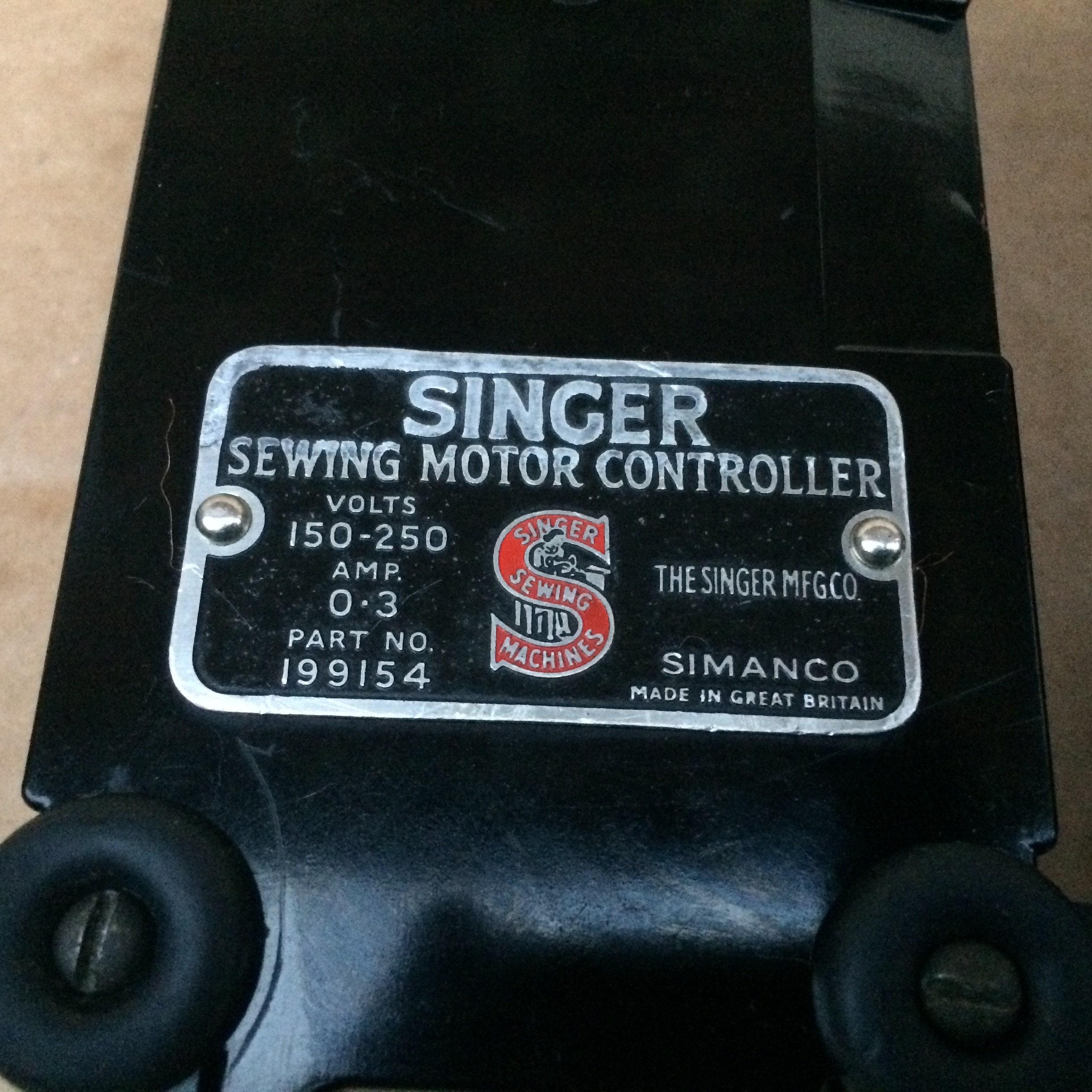 Bakelite Singer Sewing Machine Motor Foot Controller foot - Etsy