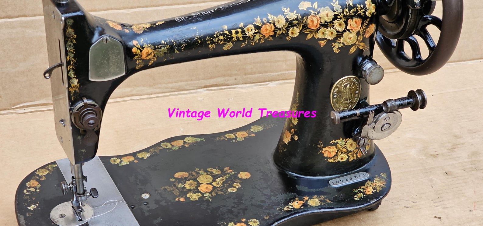 Antique Singer VS2 Treadle Sewing Machine Head: Floral Painted Decor - Etsy