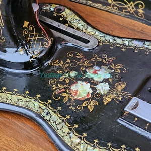 Antique Wertheim Superba Sewing Machine: Fiddle Base, Mother of Pearl ...