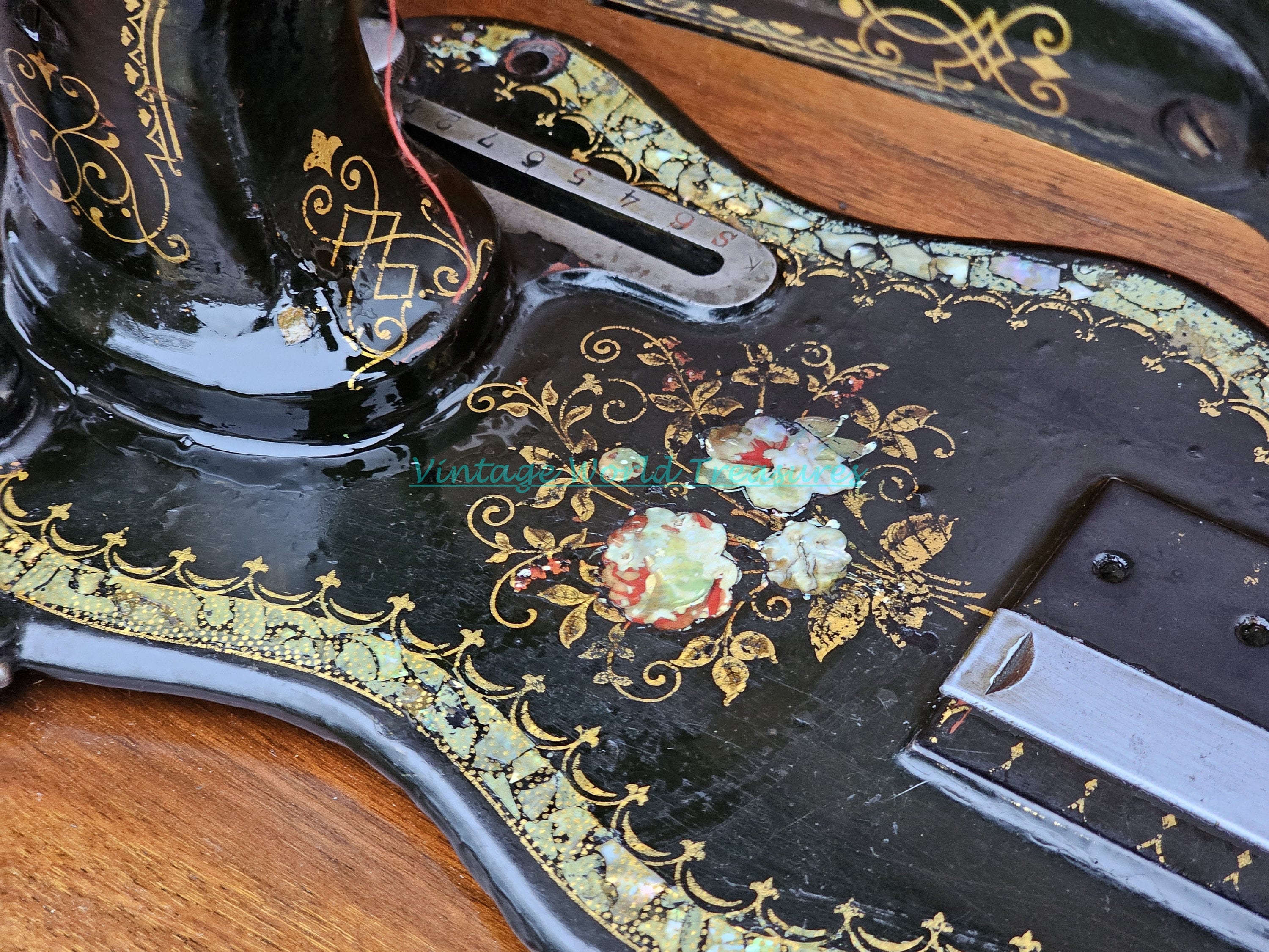 Antique Wertheim Superba Fiddle Base Hand Crank High Arm Transverse ...