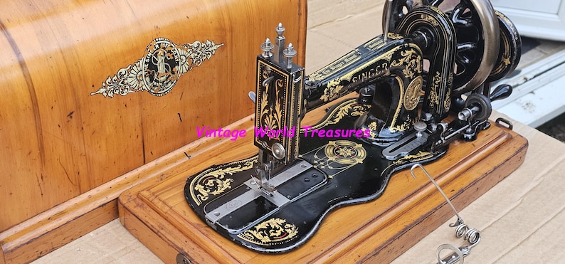 Singer 12K Fiddle Base Hand Crank Sewing Machine - Etsy