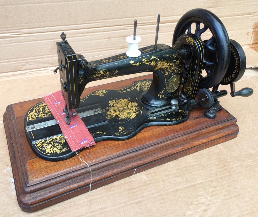 Singer 12K Fiddle Base Sewing Machine With Large Roses Decals - Etsy