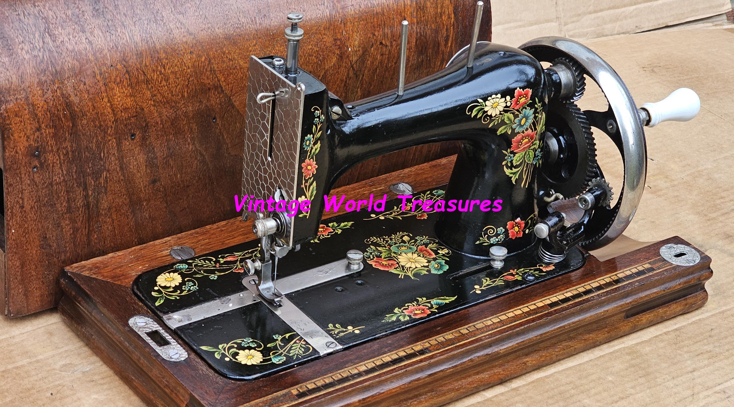 Antique Saxonia Hand Crank Sewing Machine - Etsy