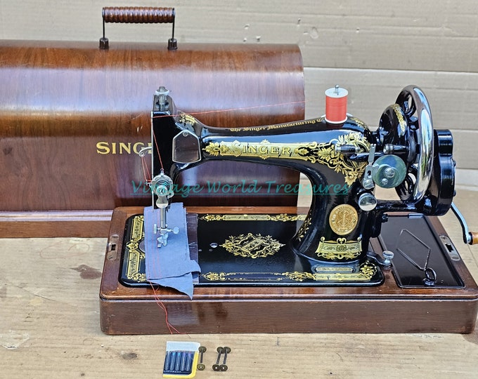Beautiful Singer 28, 28K Vintage Hand Crank Sewing Machine With ...