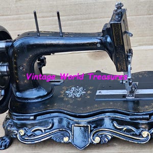 Junker & Ruh Lockstitch Antique Hand Crank Sewing Machine With Paw Feet ...