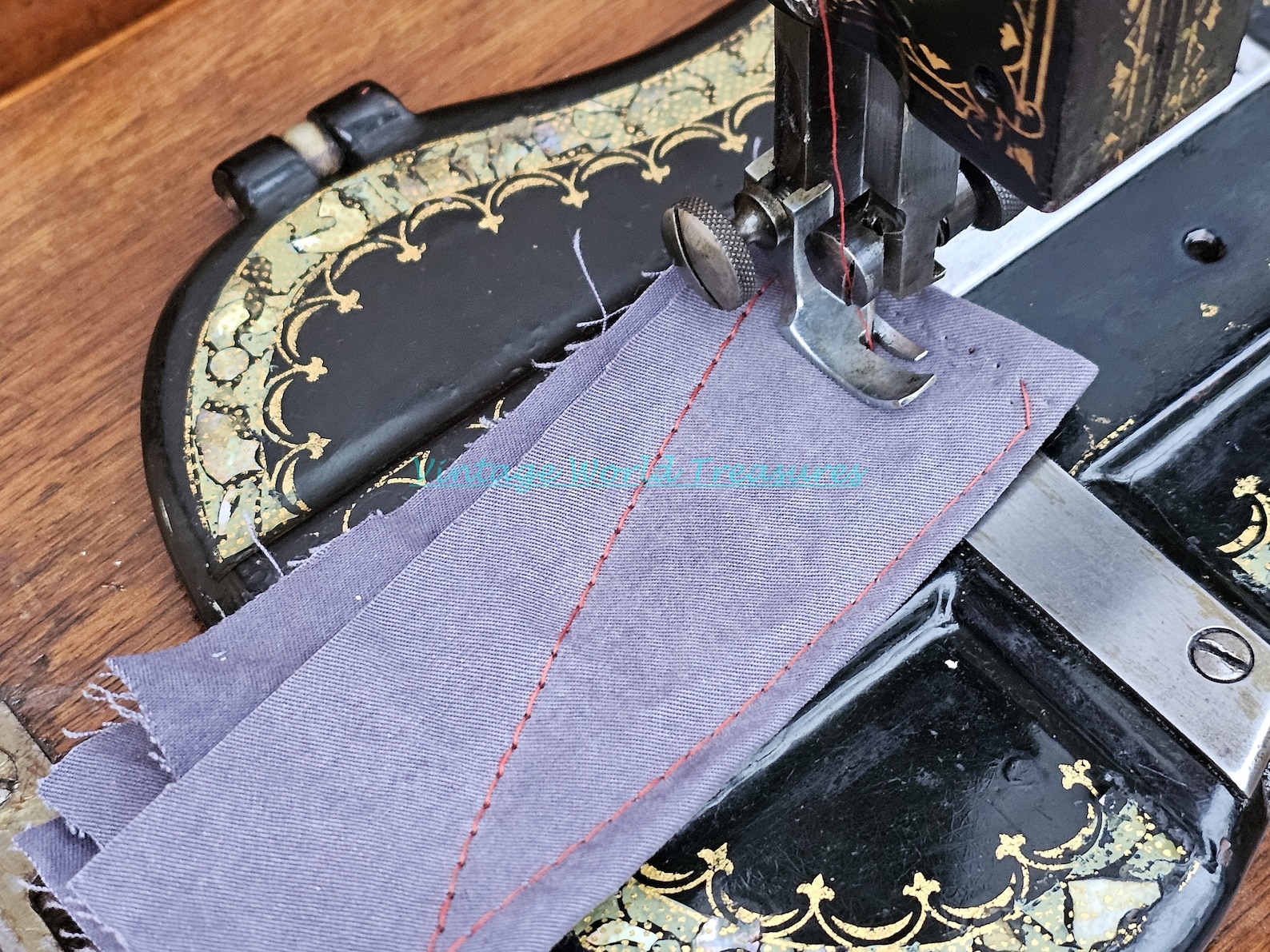 Antique Wertheim Superba Sewing Machine: Fiddle Base, Mother of Pearl ...