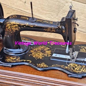 Singer 12K Fiddle Base Sewing Machine With Large Roses Decals - Etsy