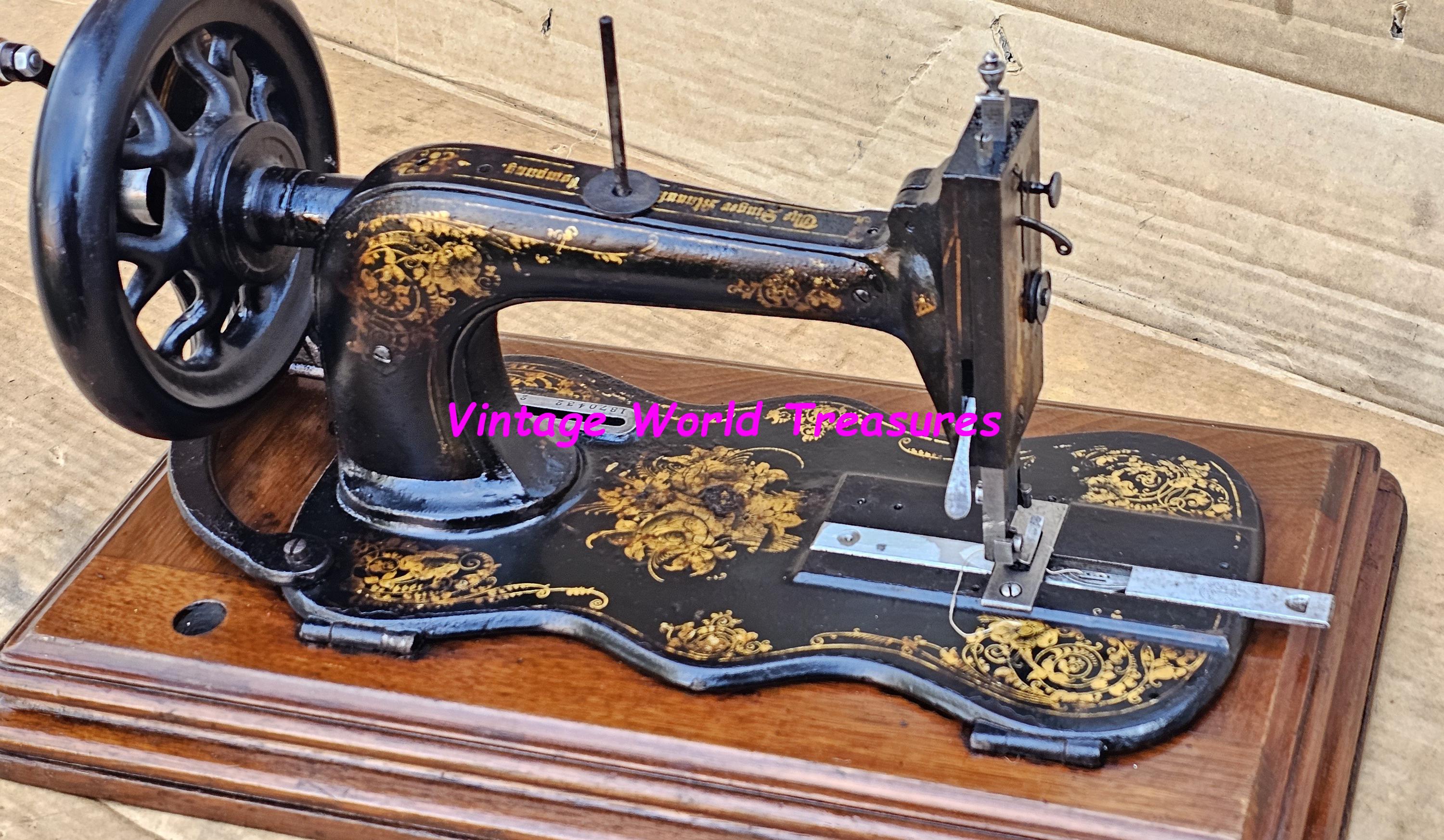 Singer 12K Fiddle Base Sewing Machine With Large Roses Decals - Etsy