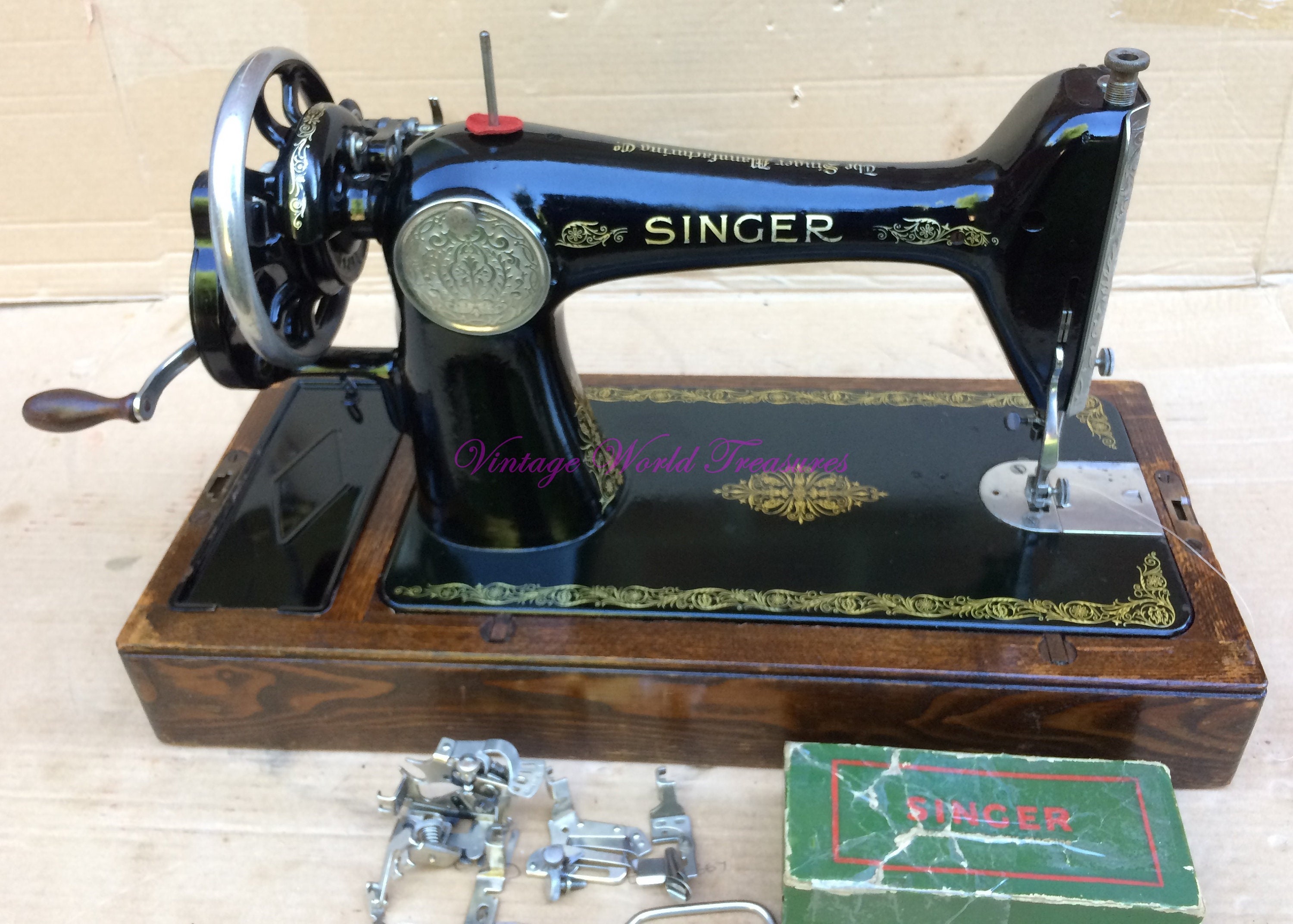 Vintage Singer 66K Hand Crank Sewing Machine - Etsy UK
