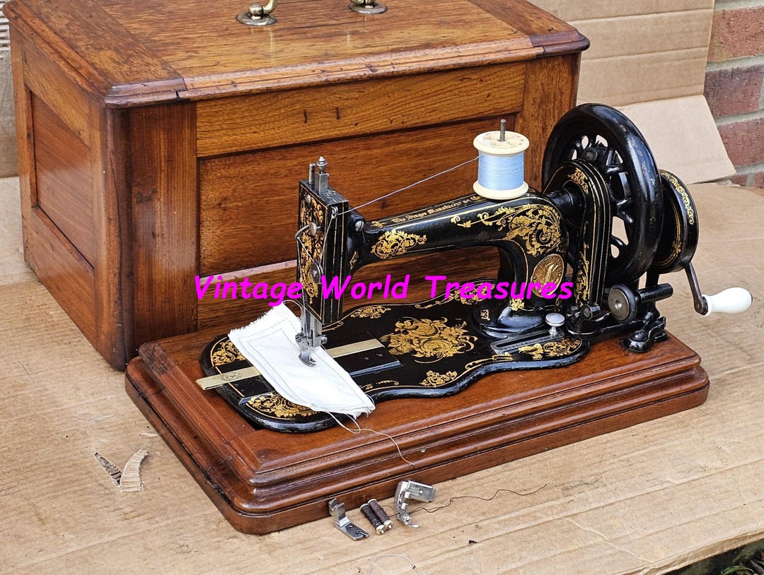 Singer 12K Fiddle Base Sewing Machine With Large Roses Decals - Etsy