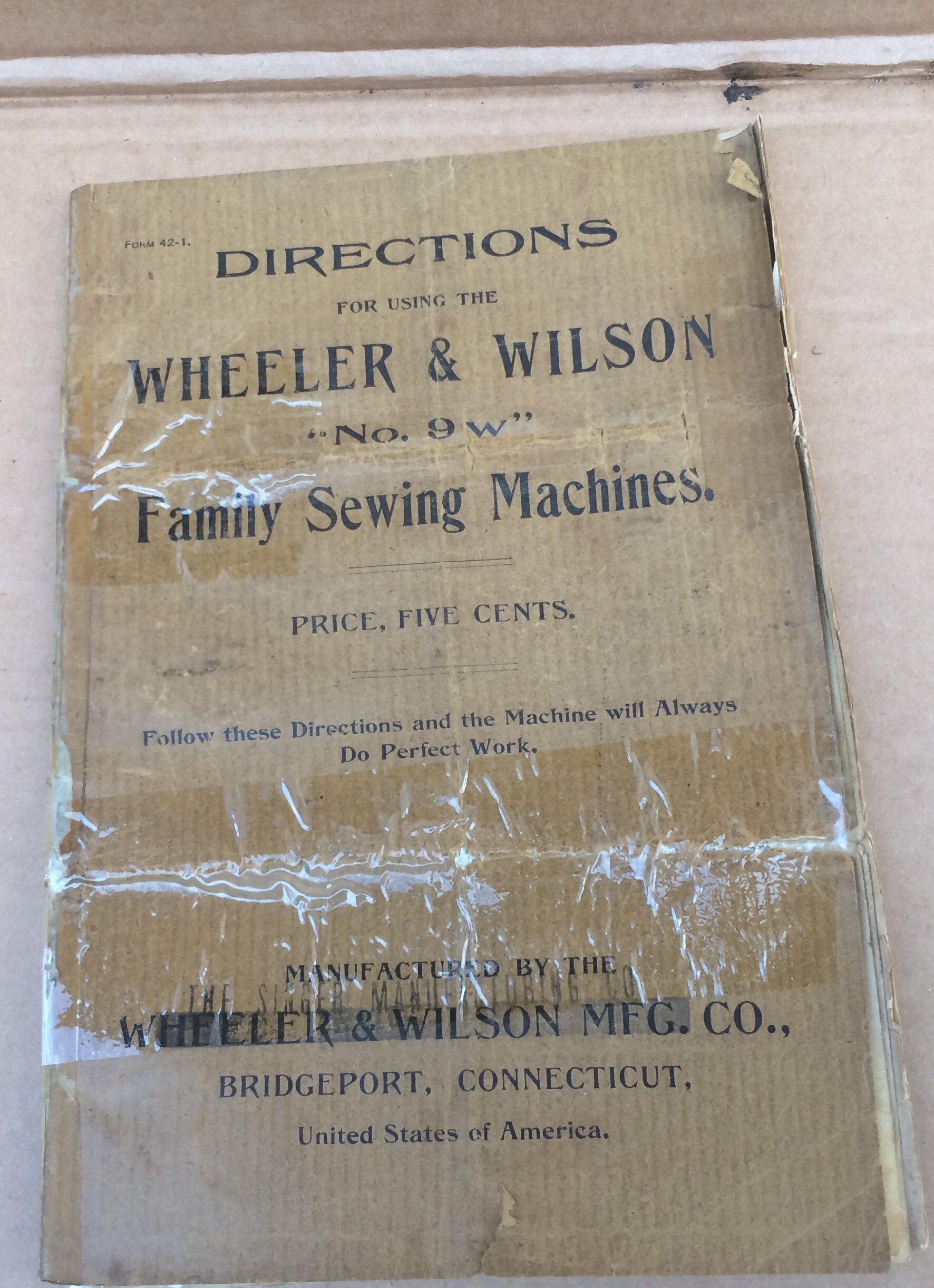 Wheeler Wilson 9W Hand Crank Sewing Machine Instruction Manual - Etsy