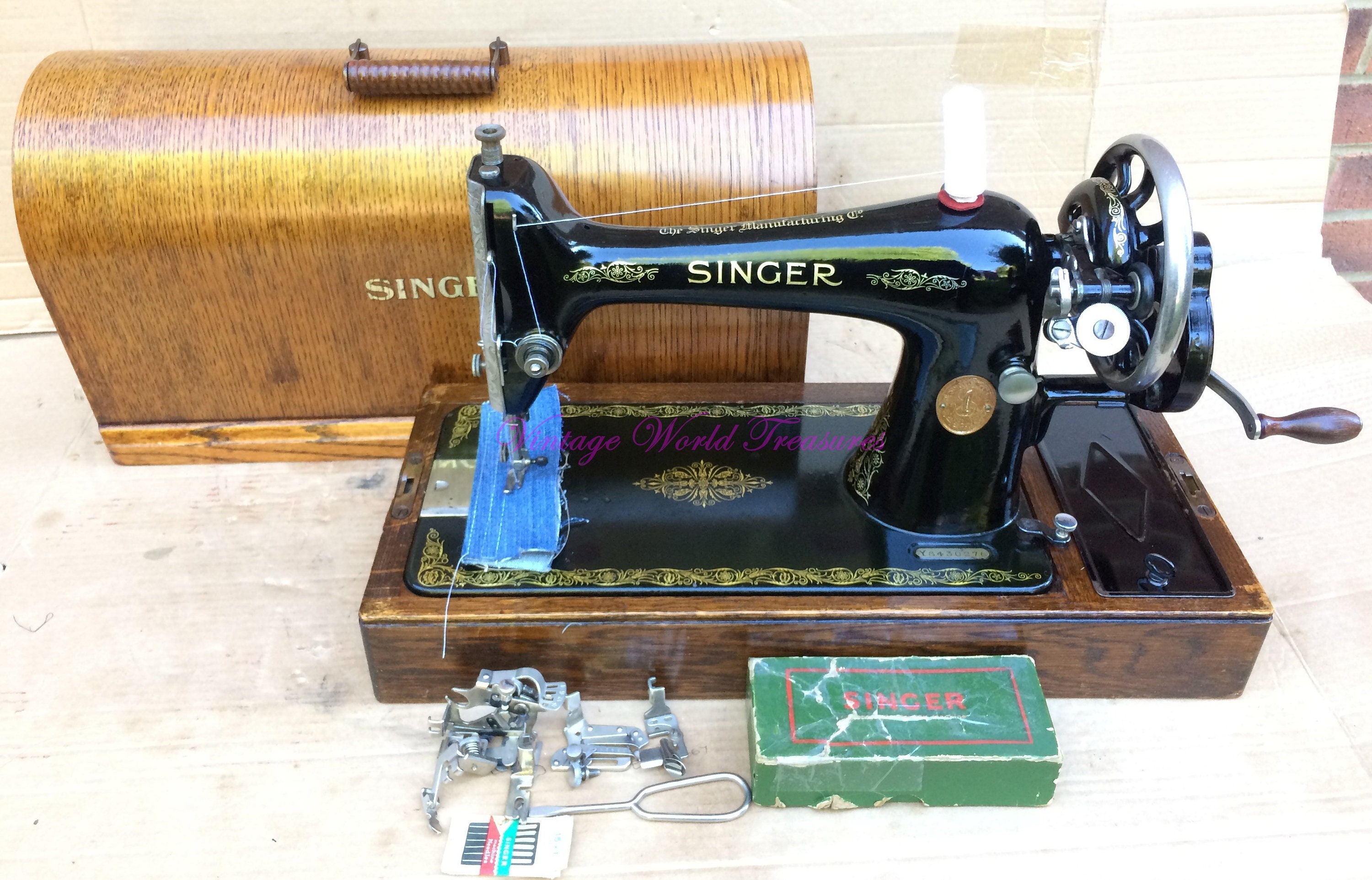 Vintage Singer 66K Hand Crank Sewing Machine - Etsy UK