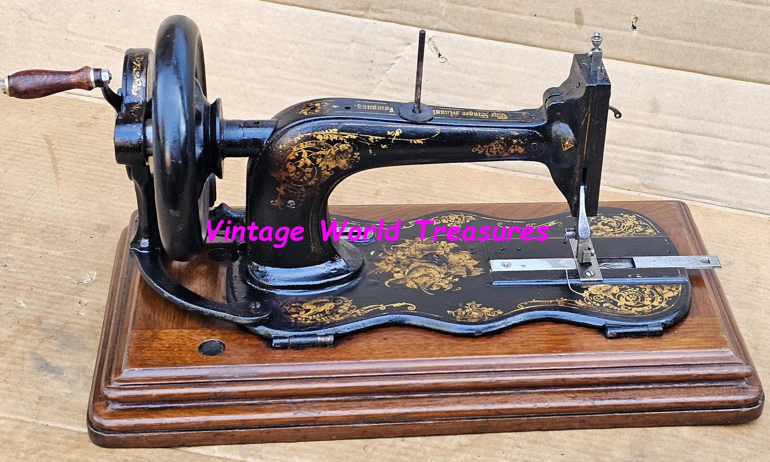 Singer 12K Fiddle Base Sewing Machine With Large Roses Decals - Etsy