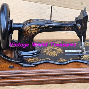 Singer 12K Fiddle Base Sewing Machine With Large Roses Decals - Etsy