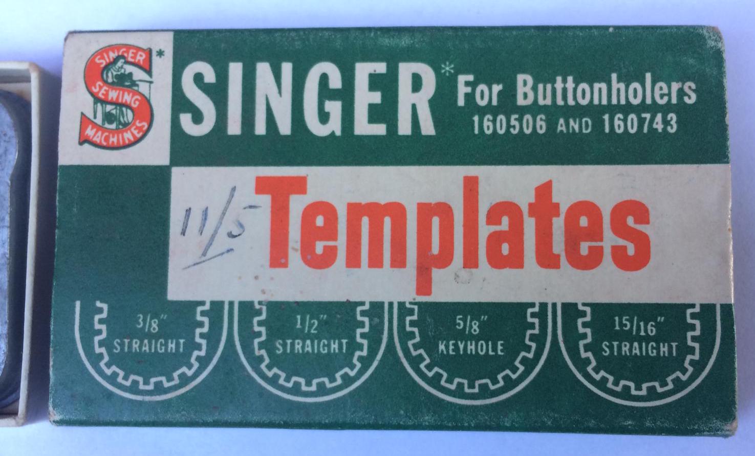 Singer Buttonhole Templates for 160506 & 160743 - Etsy