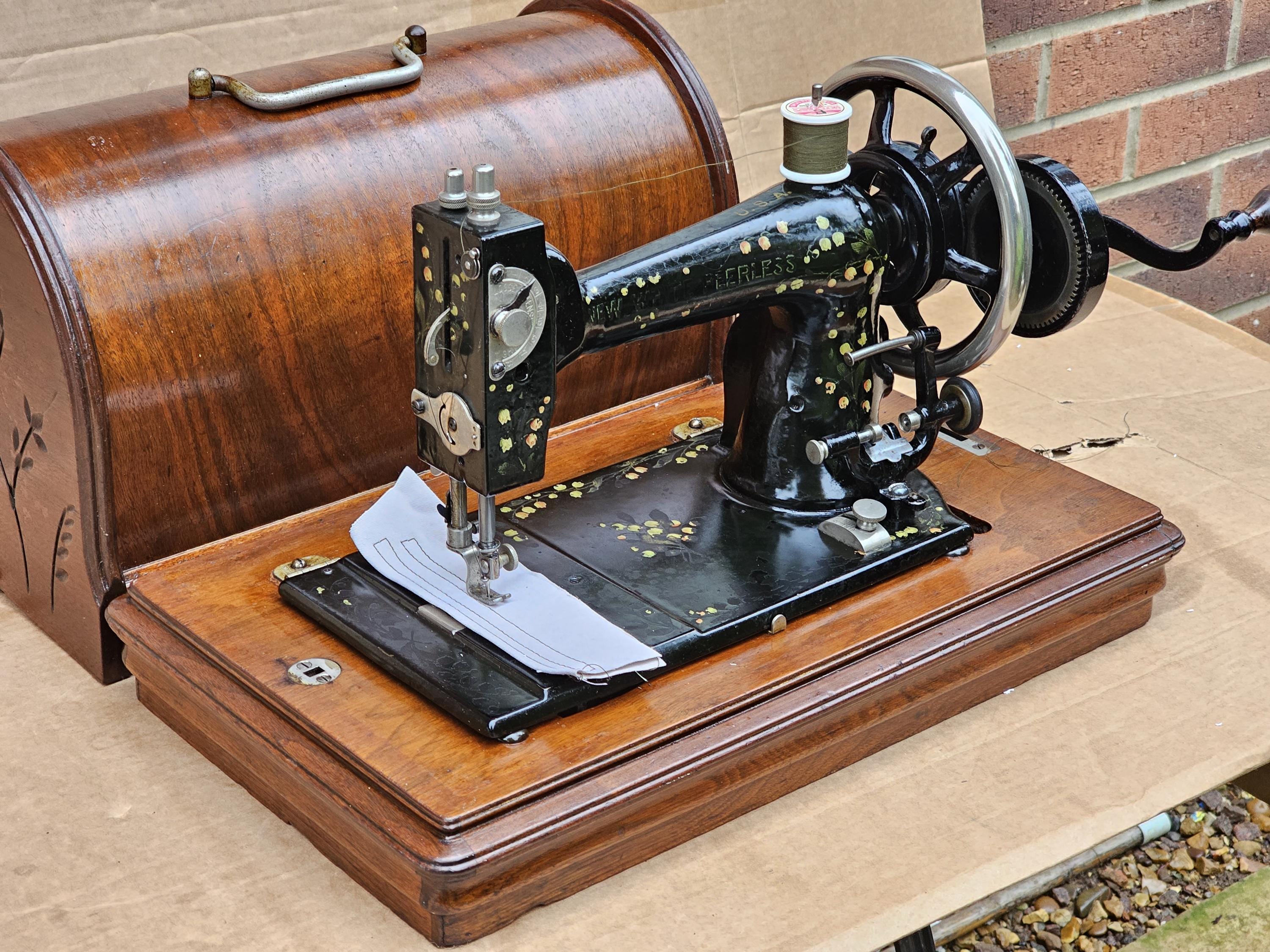 Antique White Peerless USA Antique Sewing Machine - Etsy
