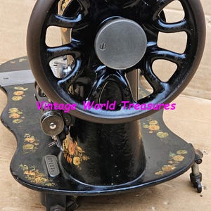 Antique Singer VS2 Fiddle Base Treadle Sewing Machine Head Painted Pink ...