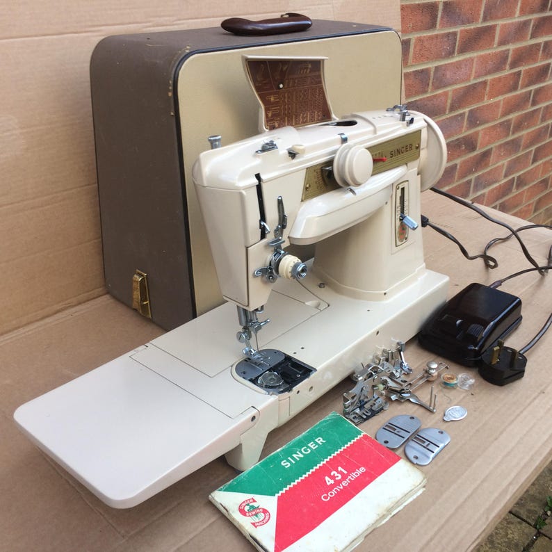 Singer 431G Slant-o-matic Sewing Machine: Freehand Embroidery, Multi ...