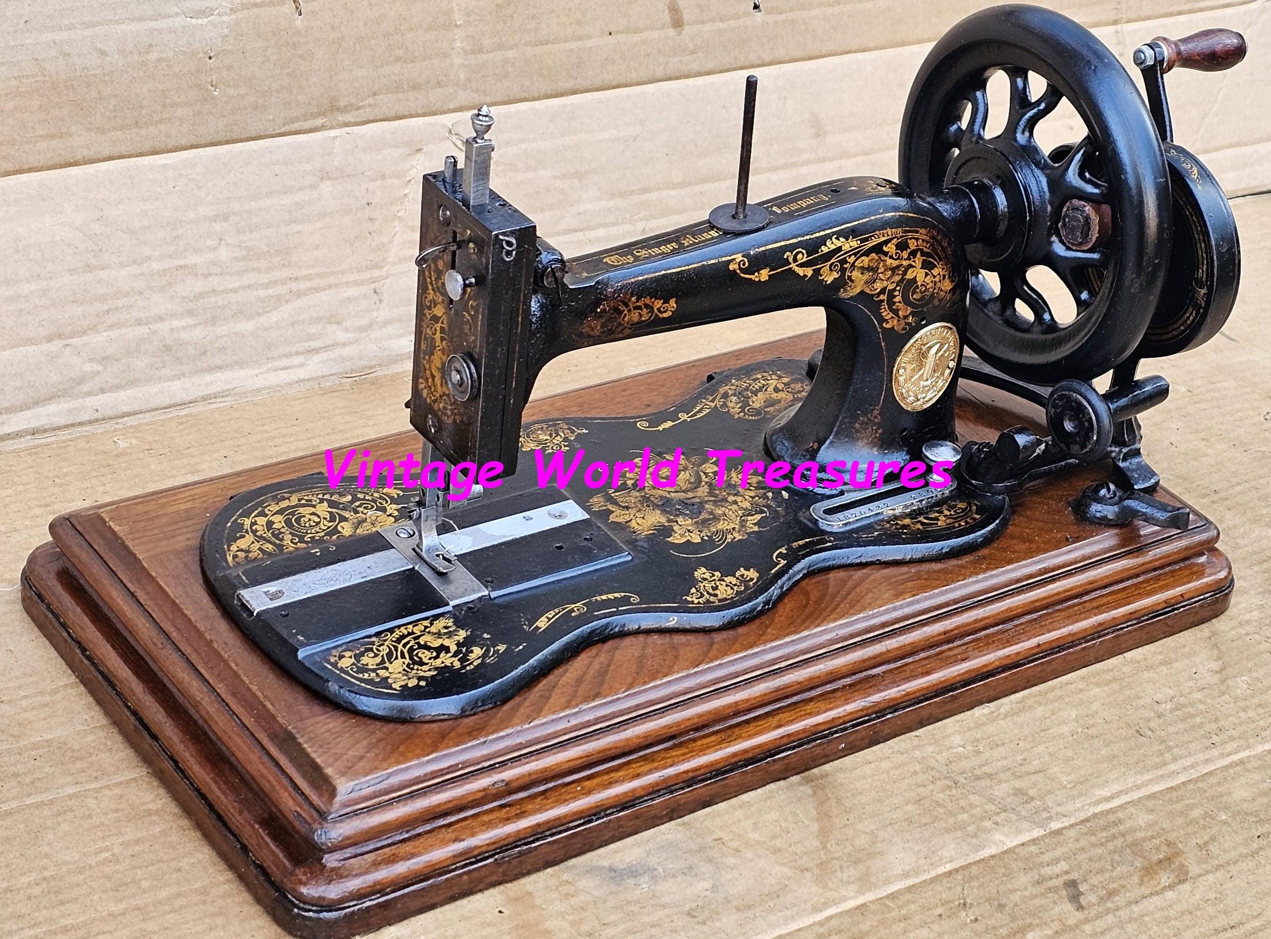Singer 12K Fiddle Base Sewing Machine With Large Roses Decals - Etsy