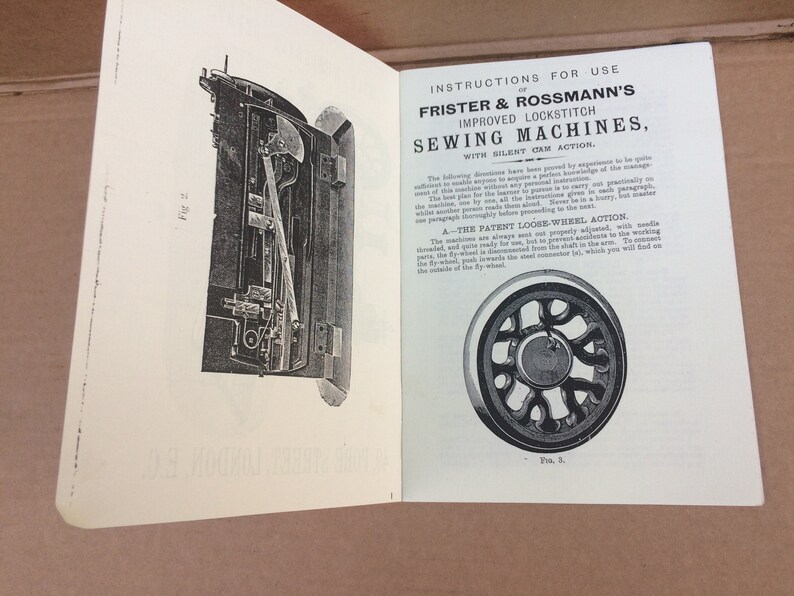 Frister Rossmann Improved Lockstitch Sewing Machine Instruction Manual ...