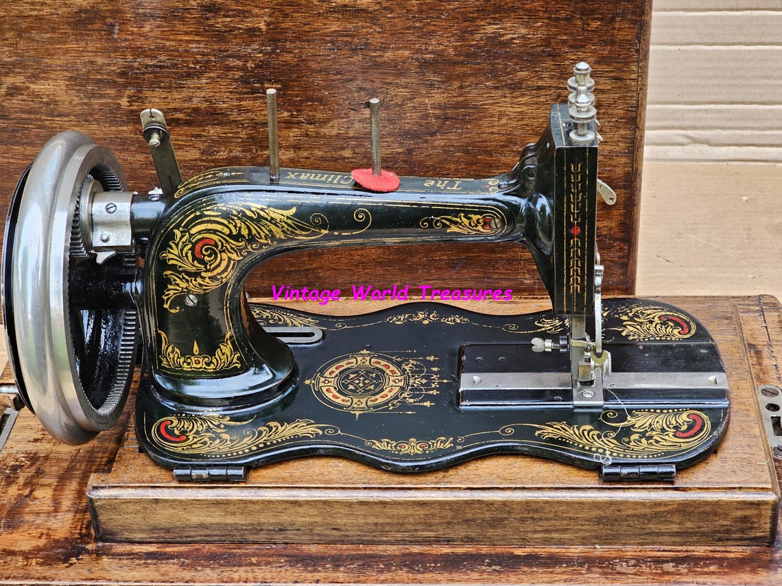 The Climax kay & Co. Fiddle Base Hand Crank Sewing Machine With Case - Etsy