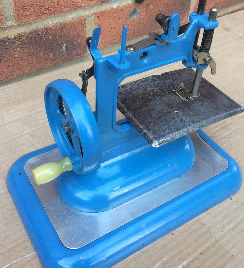 Blue Vulcan MK1 Toy, Child's Hand Crank Chain Stitch Sewing Machine - Etsy