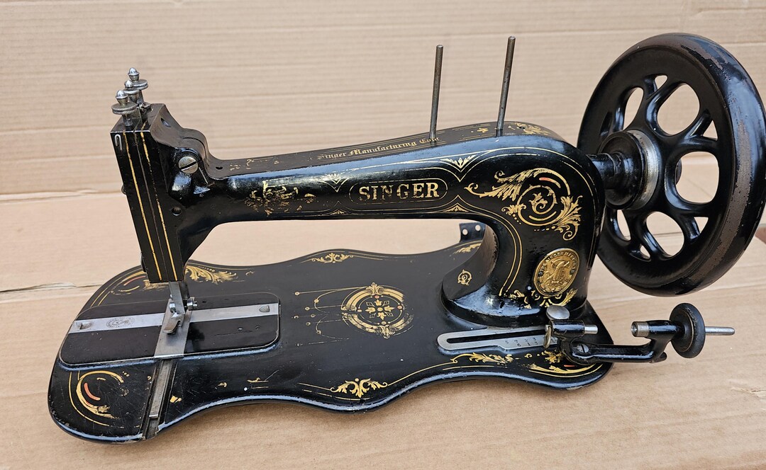 Singer 13K Fiddle Base Treadle Head With Acanthus Decals - Etsy