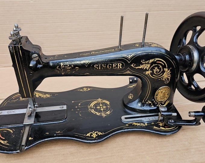 Singer 13K Fiddle Base Treadle Head With Acanthus Decals - Etsy