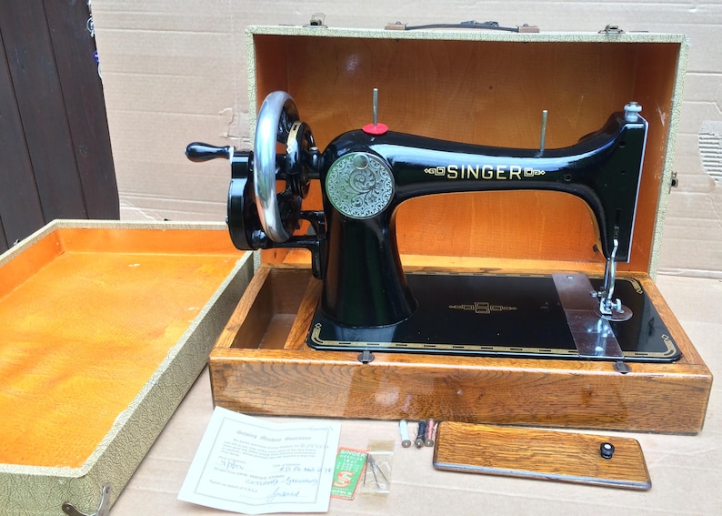 Antique Singer 27K Hand Crank Sewing Machine - Etsy