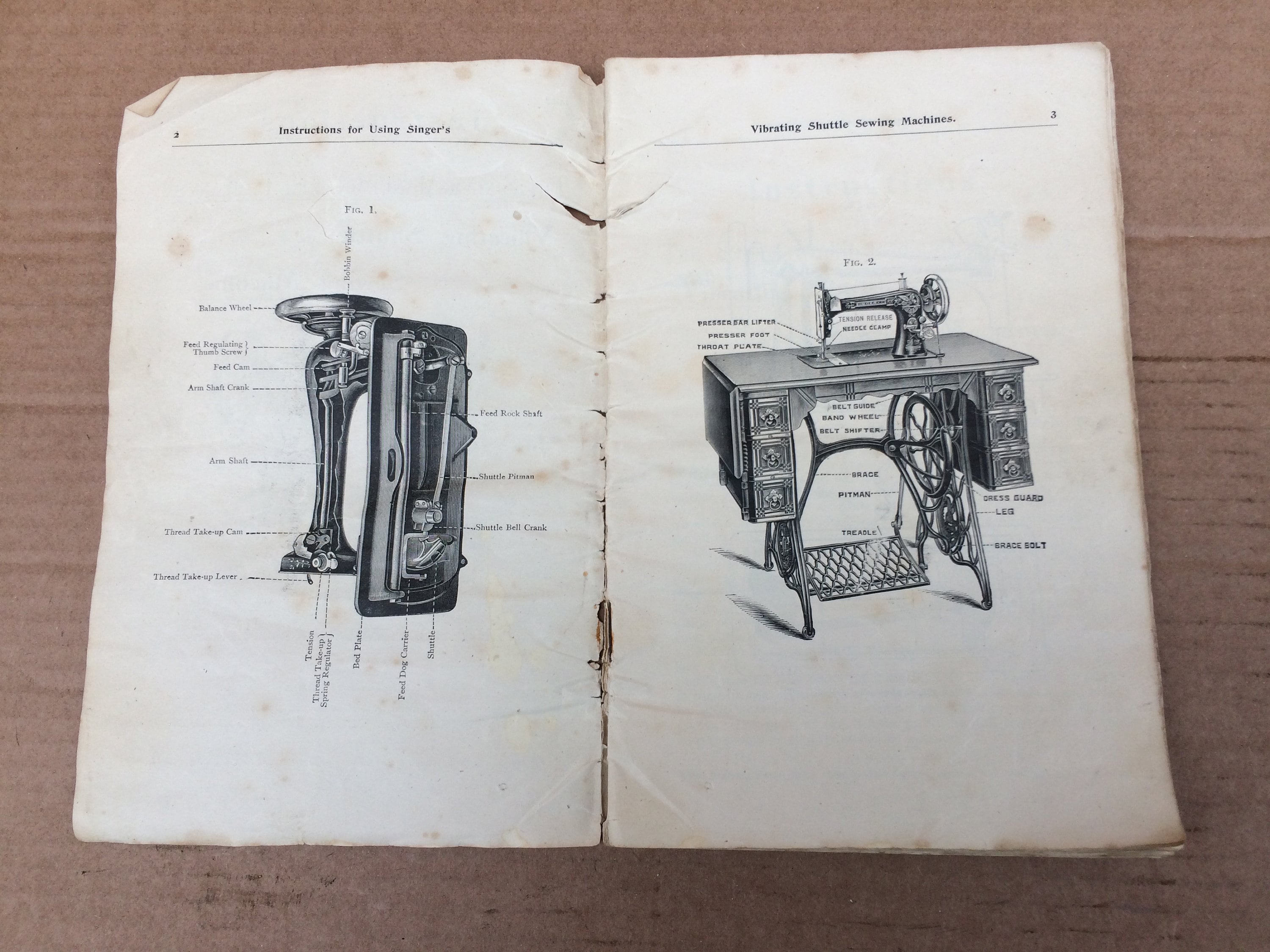 Singer Vibrating Shuttle Sewing Machines 1894 Instruction Manual - Etsy