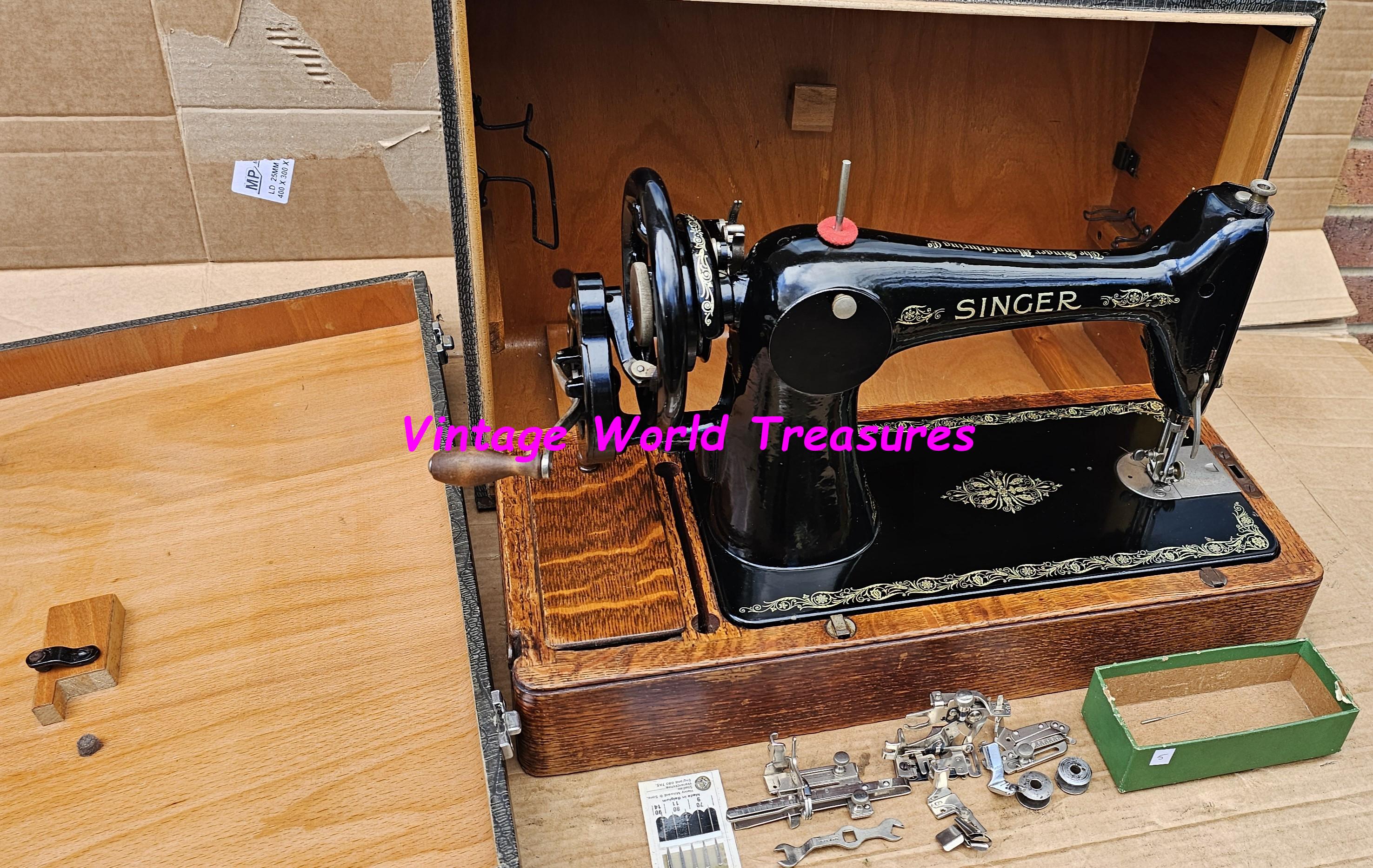 Singer 66K Blackside Hand Crank Sewing Machine With Attachments - Etsy
