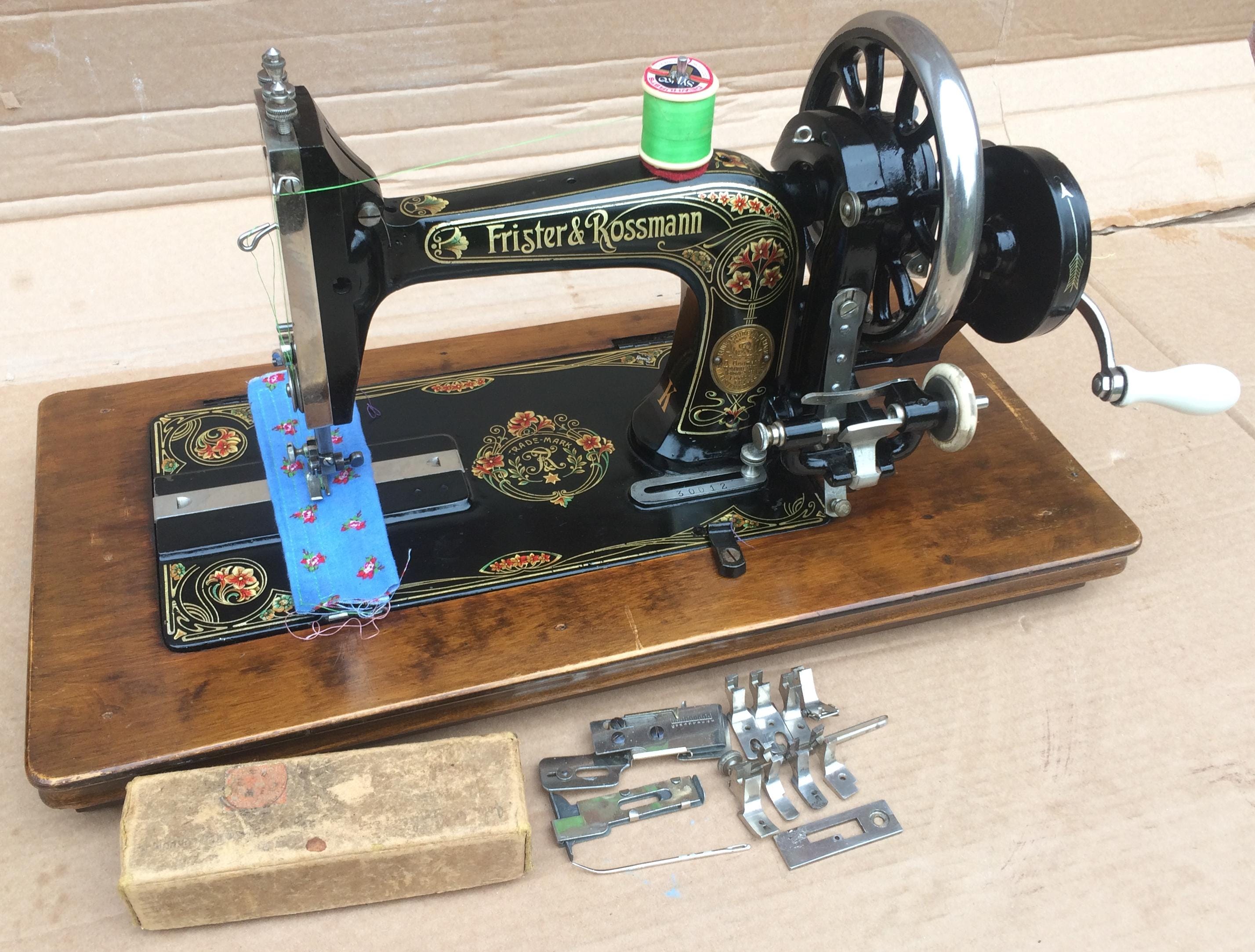 Antique Frister & Rossman Handcrank Transverse Shuttle Sewing Machine ...