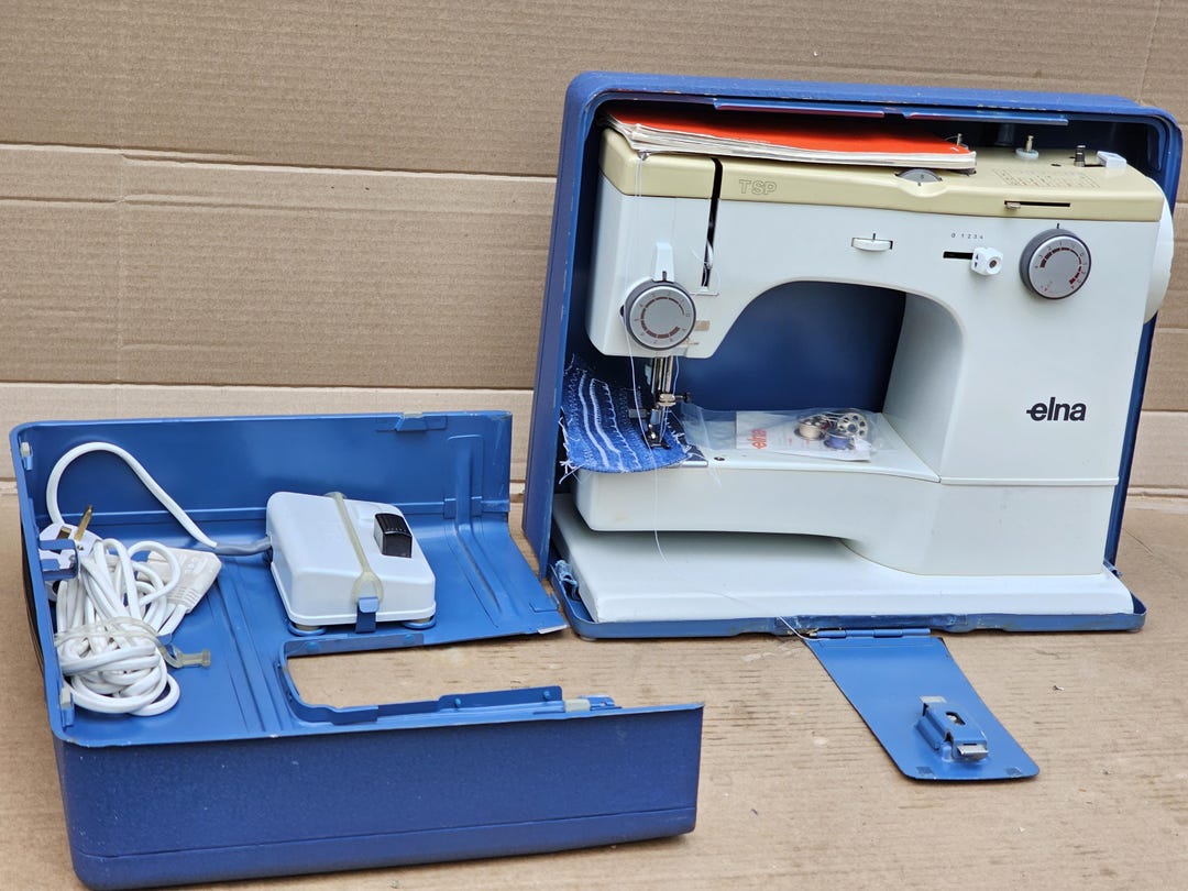 Elna TSP Vintage Sewing Machine With Instructions and Case. - Etsy