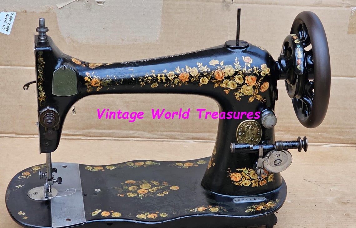 Antique Singer VS2 Treadle Sewing Machine Head: Floral Painted Decor - Etsy