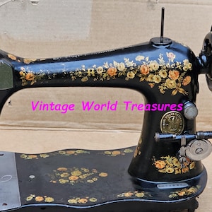 Antique Singer VS2 Fiddle Base Treadle Sewing Machine Head Painted Pink ...