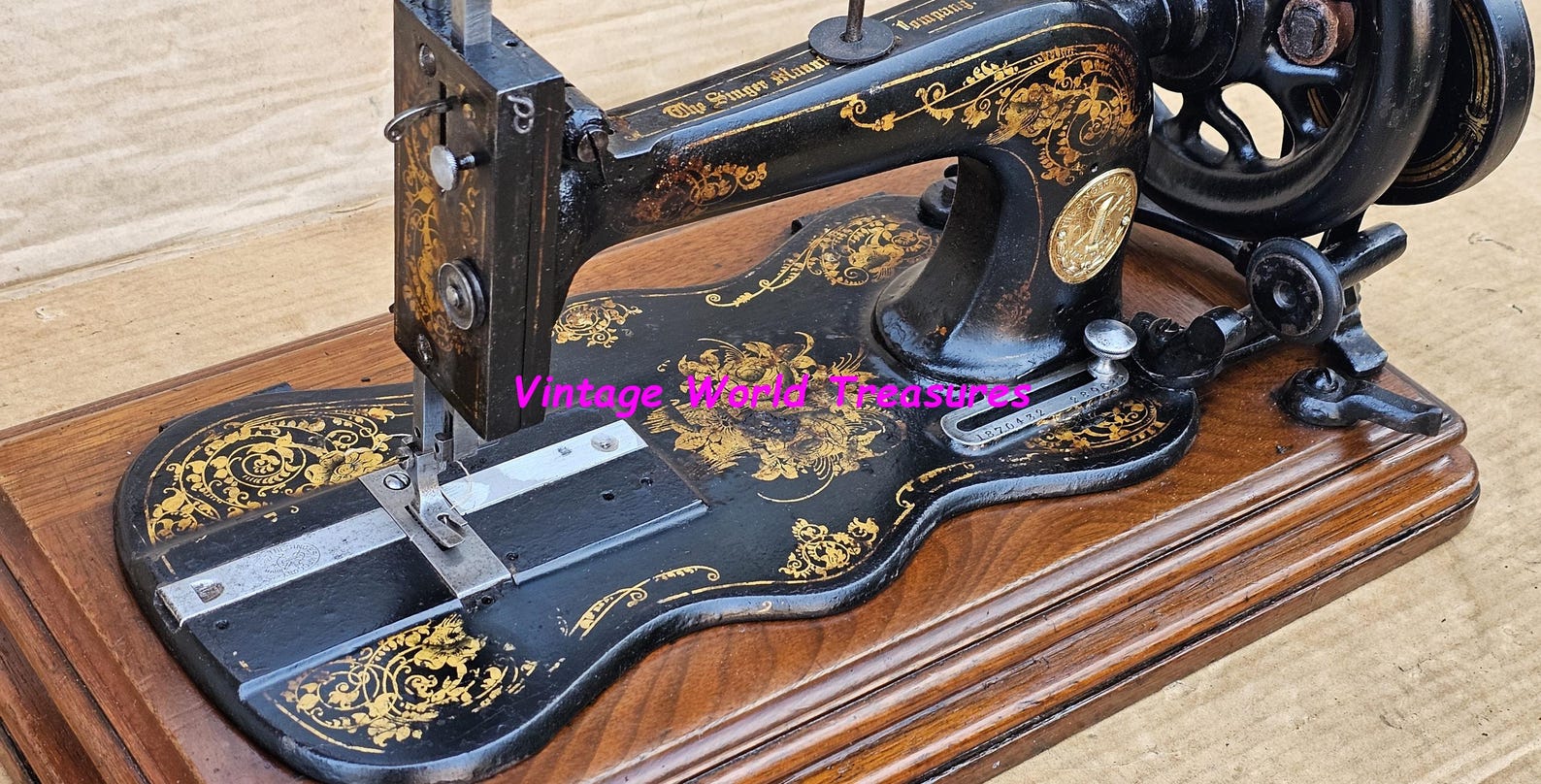 Singer 12K Fiddle Base Sewing Machine With Large Roses Decals - Etsy