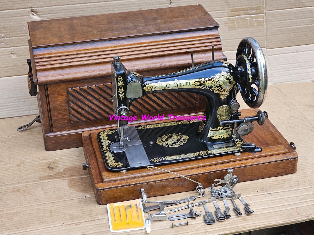 Singer 28 Hand Crank Sewing Machine With Coffin Like Case C1895 - Etsy