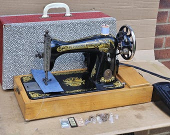 Singer 15, 15K Vintage Sewing Machine With Bentwood Case - Etsy