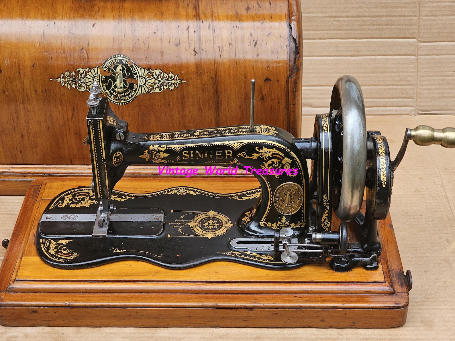 Singer 12K Fiddle Base Hand Crank Sewing Machine - Etsy