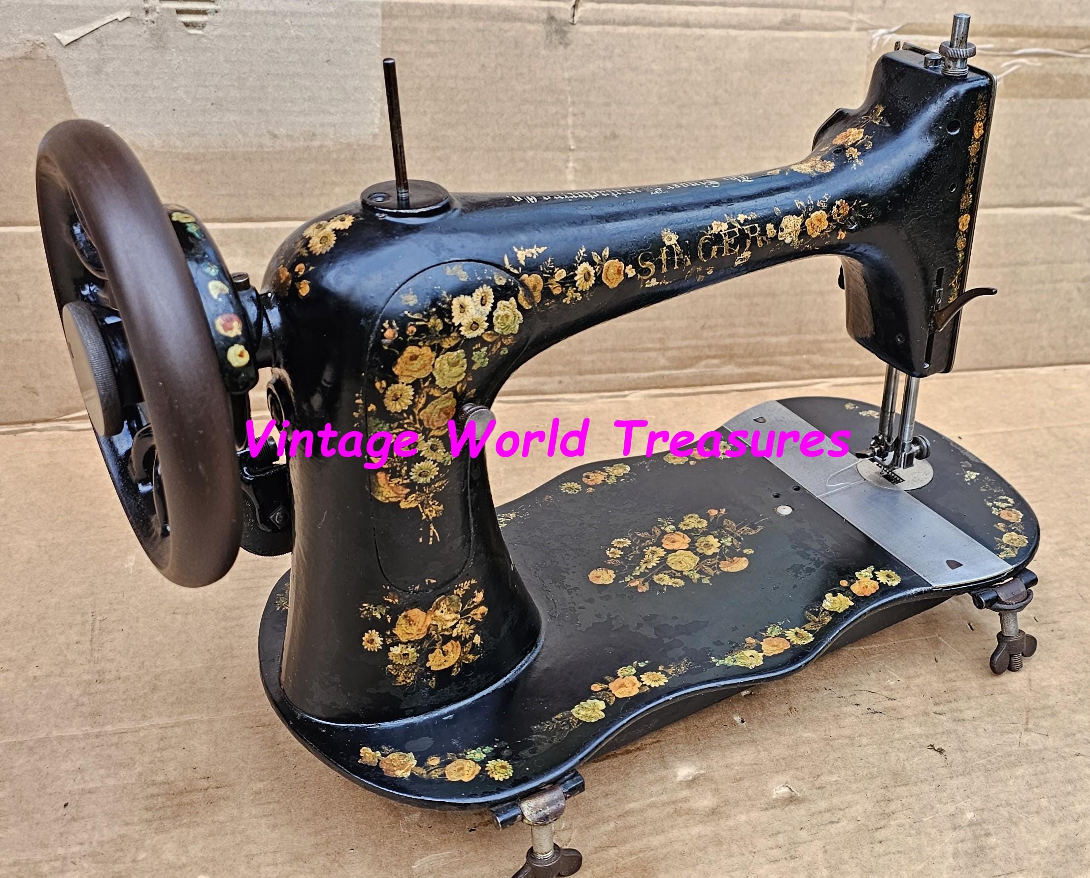 Antique Singer VS2 Treadle Sewing Machine Head: Floral Painted Decor - Etsy