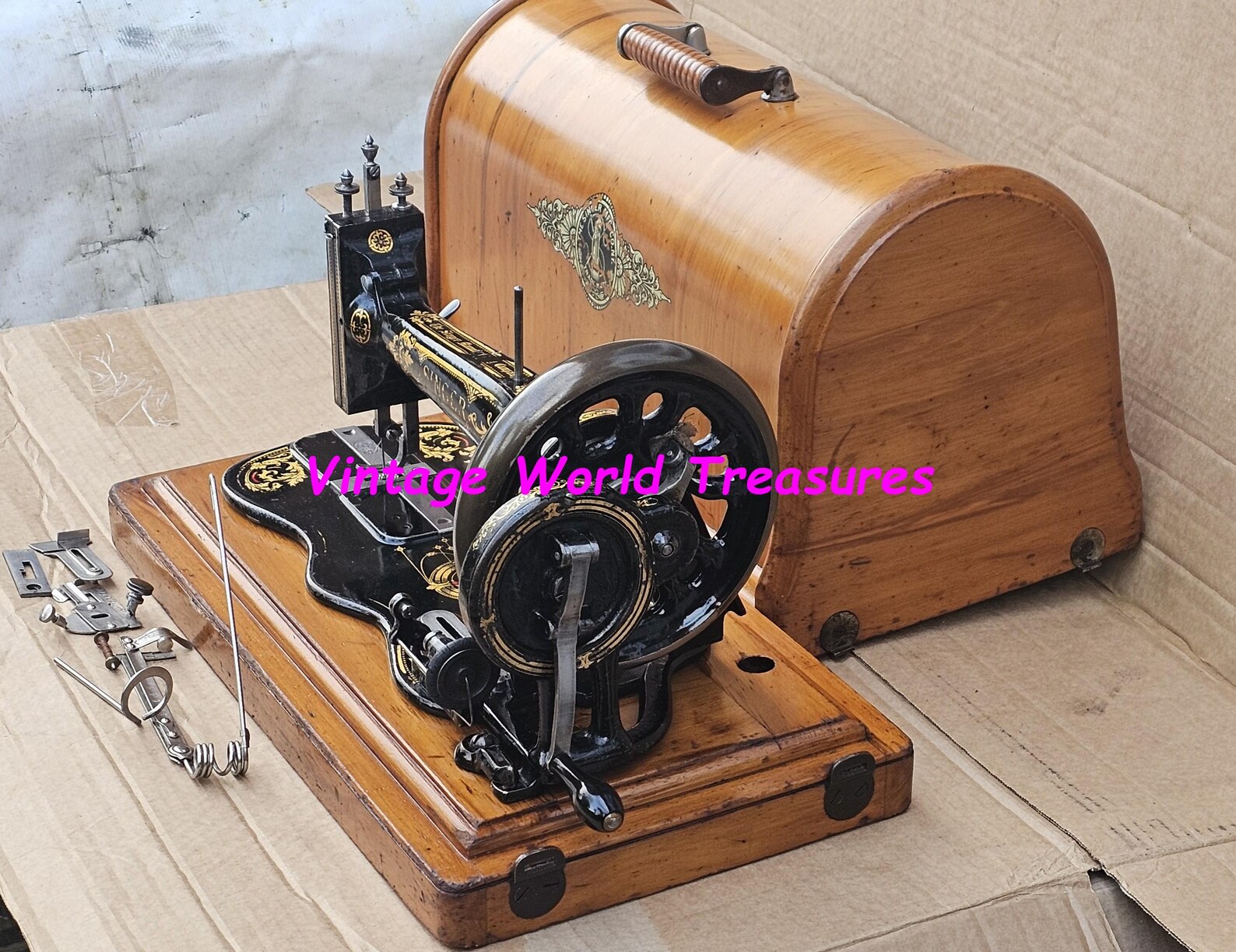 Singer 12K Fiddle Base Hand Crank Sewing Machine - Etsy