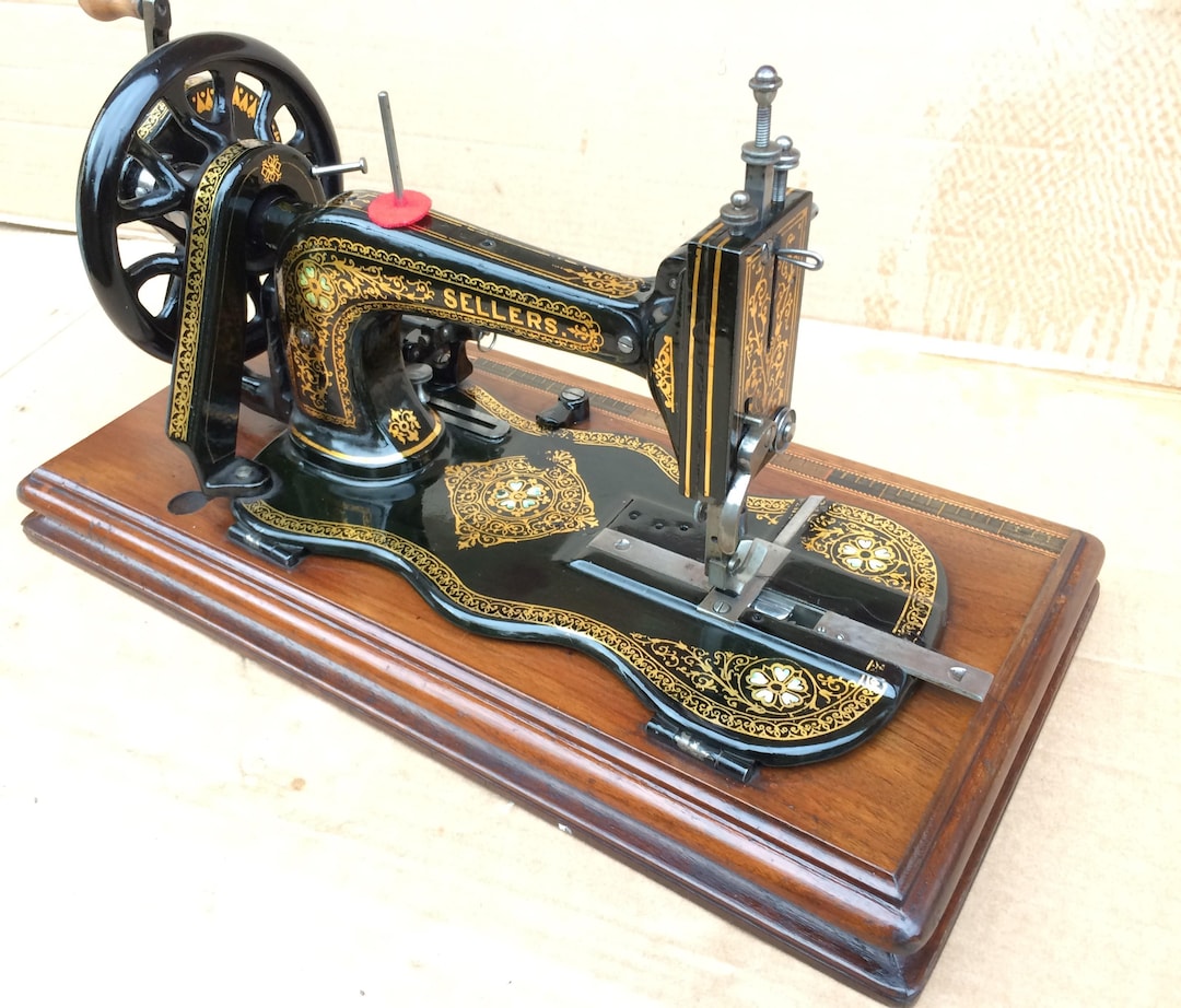 Sellers Fiddle Base Hand Crank Sewing Machine - Etsy