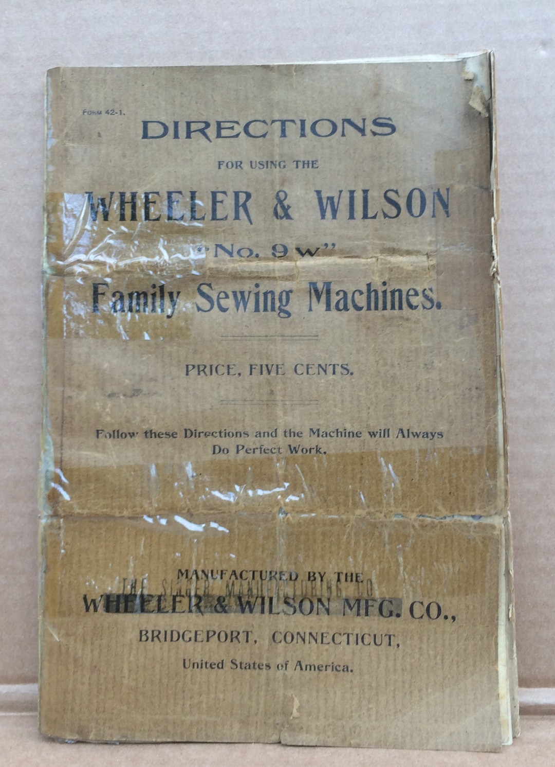 Wheeler Wilson 9W Hand Crank Sewing Machine Instruction Manual - Etsy