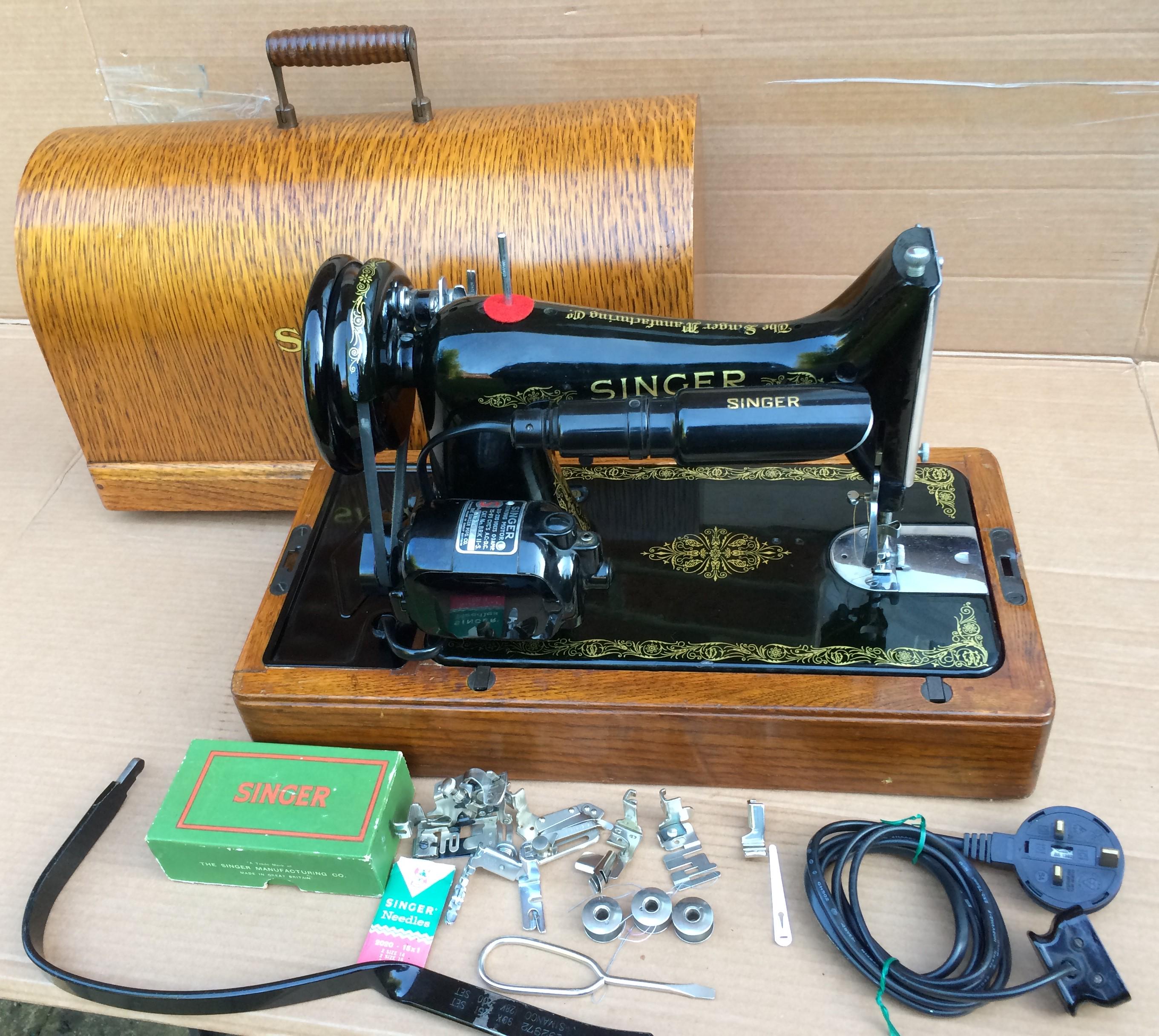 Centennial Singer 99K Vintage Electric Sewing Machine in Bentwood Case ...