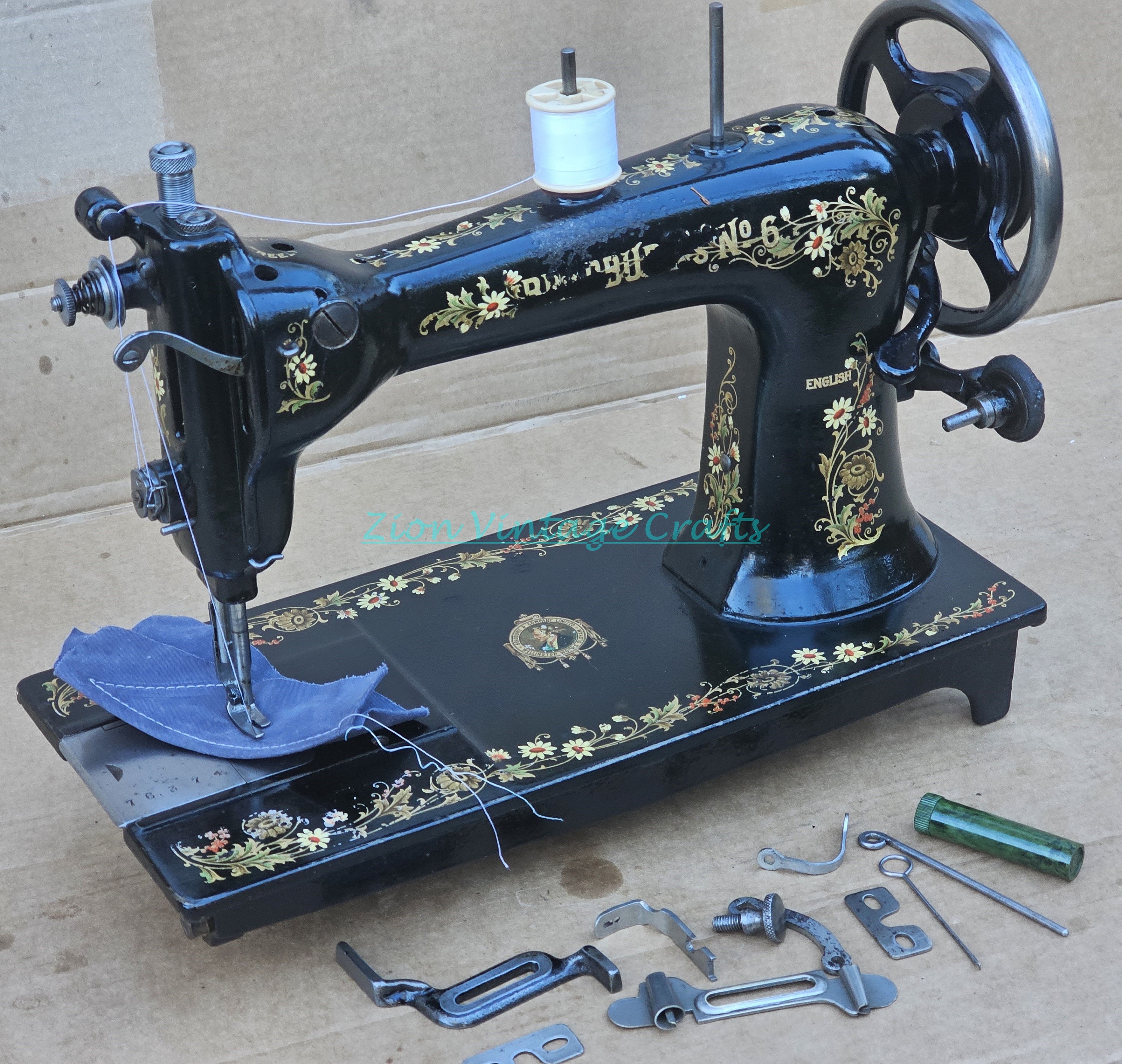 Antique Bradbury No. 6 Sewing Machine Treadle Head With the Duke Trade ...