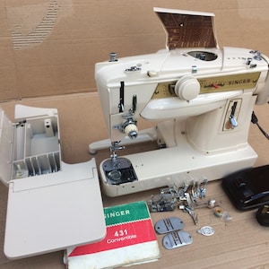 Singer 431G Slant-o-matic Sewing Machine: Freehand Embroidery, Multi ...