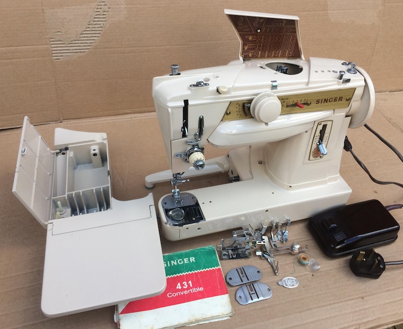 Singer 431G Slant-o-matic Sewing Machine: Freehand Embroidery, Multi ...